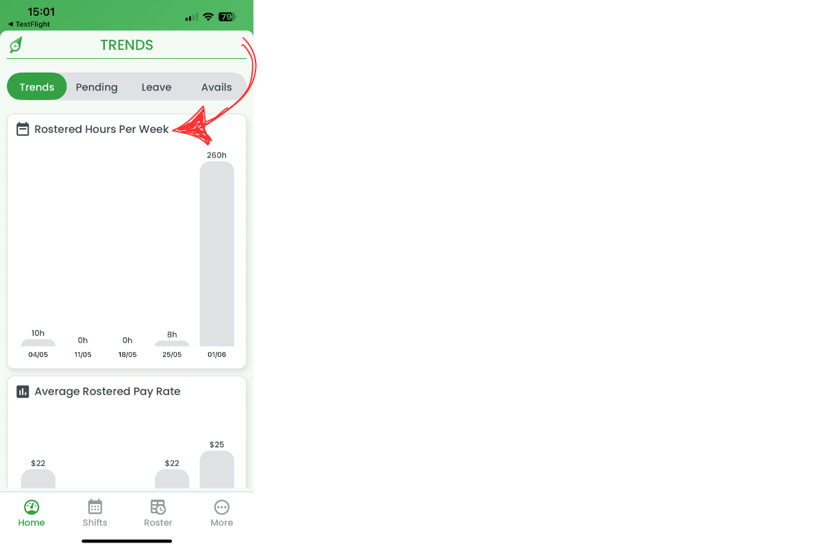 Live roster trends (Smartphone) | RosterElf Support