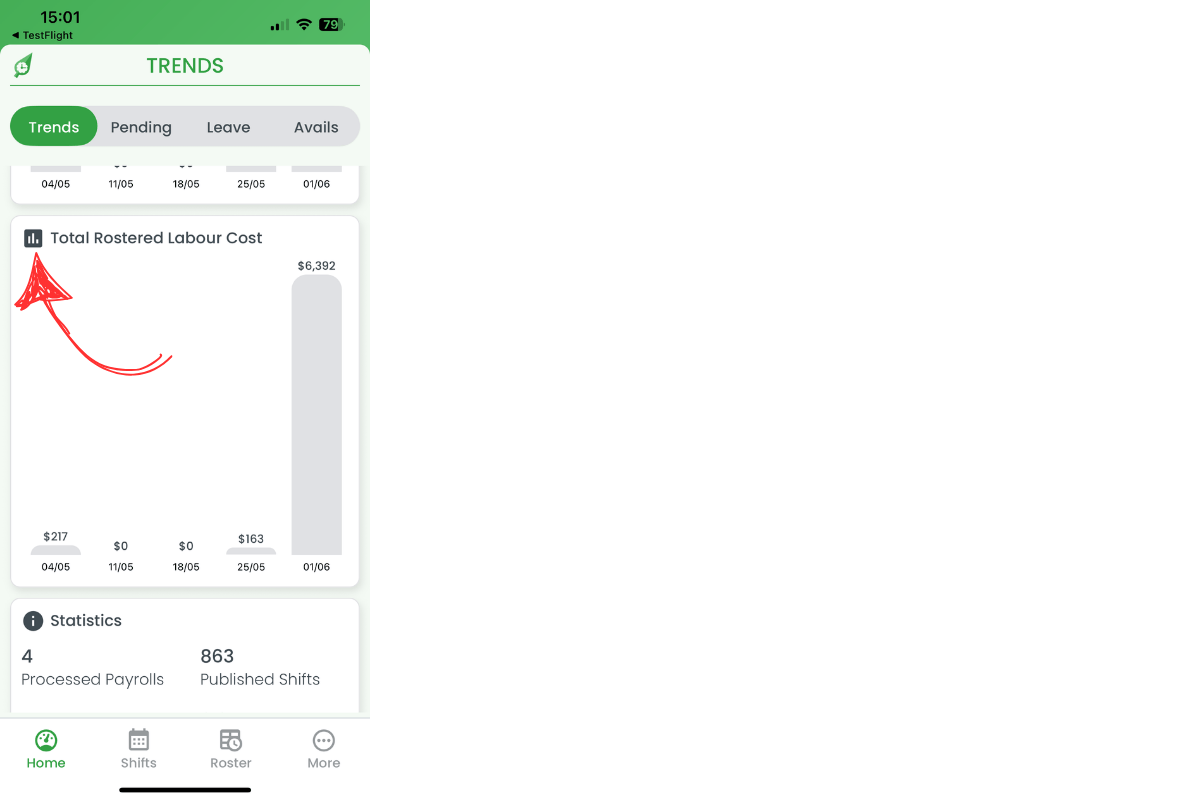 Live roster trends (Smartphone) | RosterElf Support