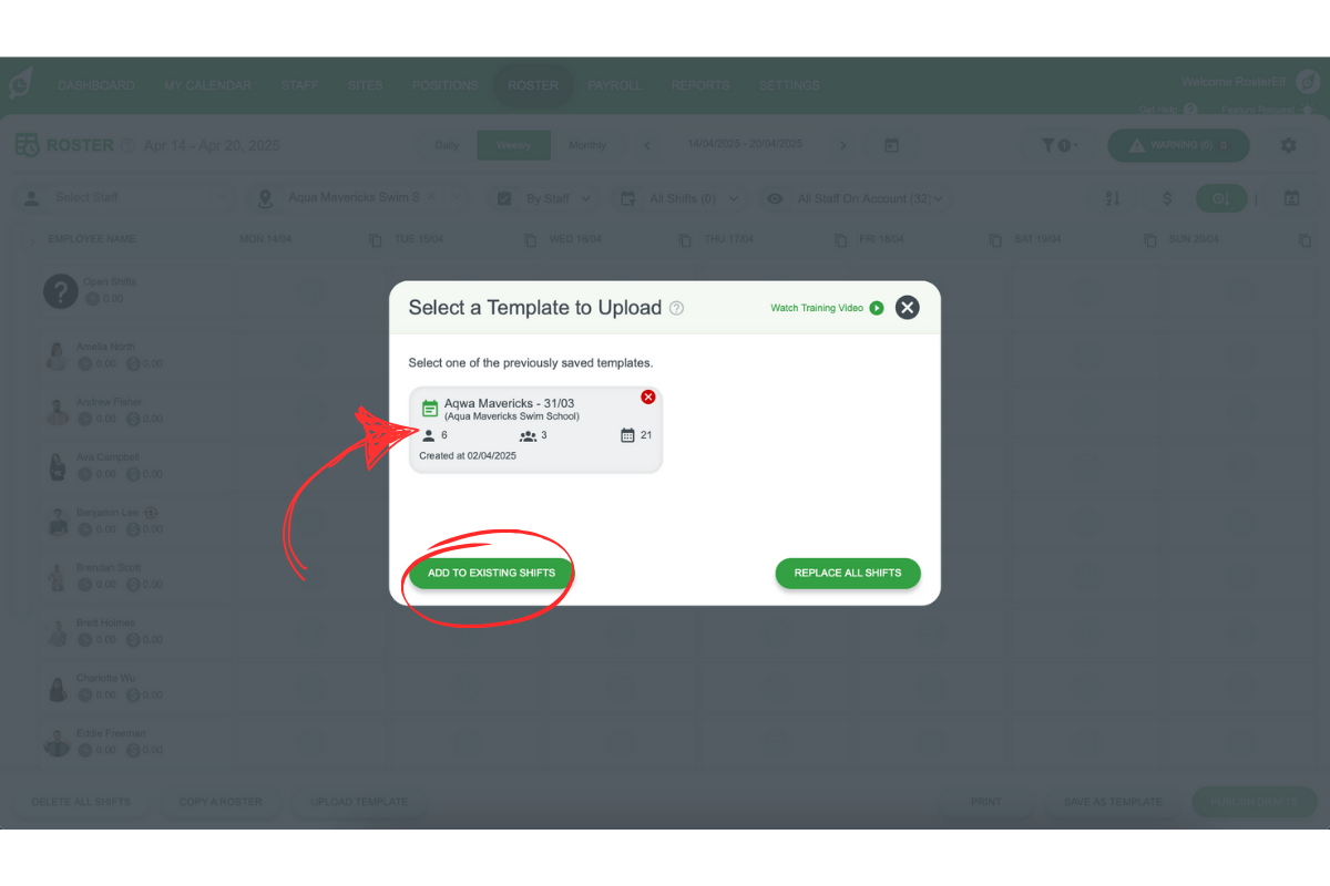 Roster templates | RosterElf Support
